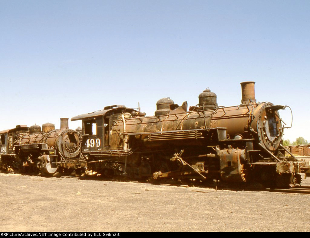 D&RGW K-37 #499 on the deadline at the Alamosa roundhouse.